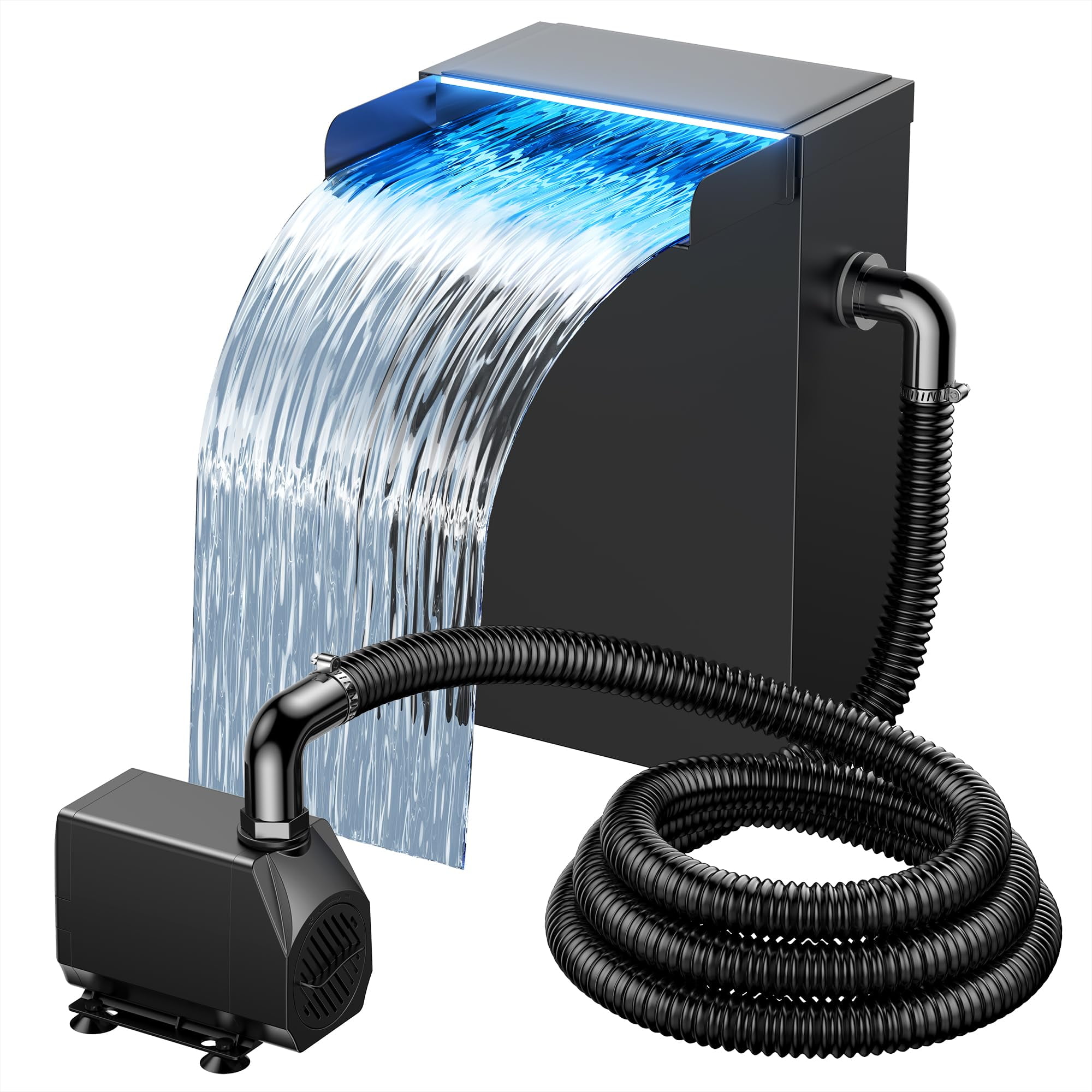 NFESOLAR Pond Waterfall Spillway Kit, Includes Large 7.8" W 13.4" H ...
