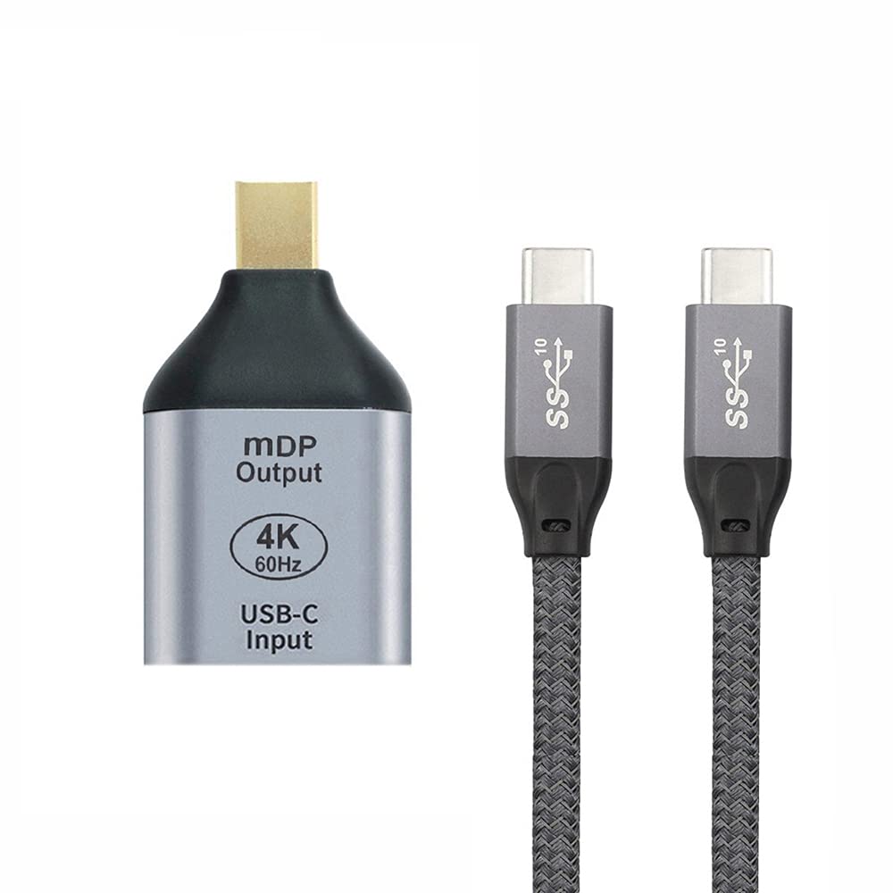 NFHK 10Gbps 100W Cable USB-C Type C Female Source to Mini Displayport ...