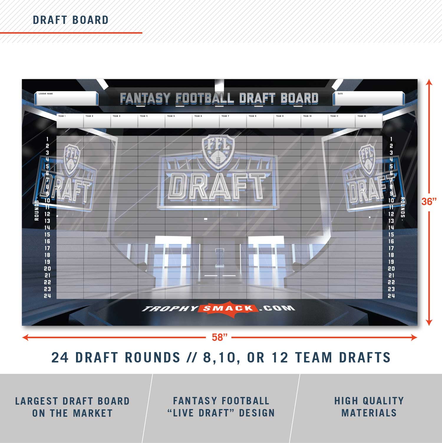 TrophySmack 2022 NFL Fantasy Football Game Draft Kit - Walmart.com