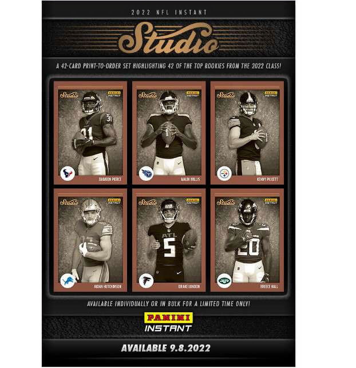 NFL 2022 Instant Studio Football Trading Card Set (42 Rookie Cards ...