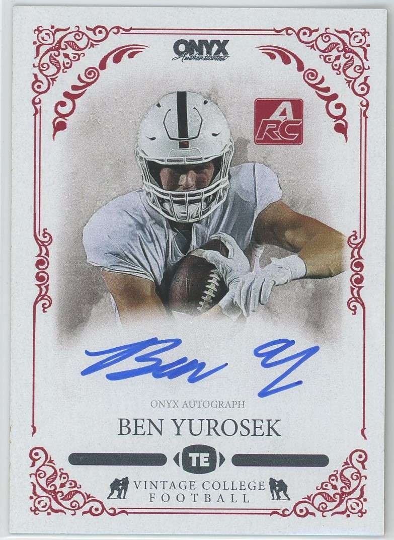 NFL 2022 Onyx Vintage College Football Ben Yurosek Blue Ink /300 ...
