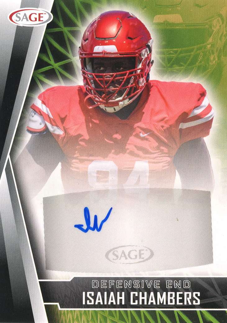 NFL 2022 Sage Football Isaiah Chambers Trading Card (Autograph ...