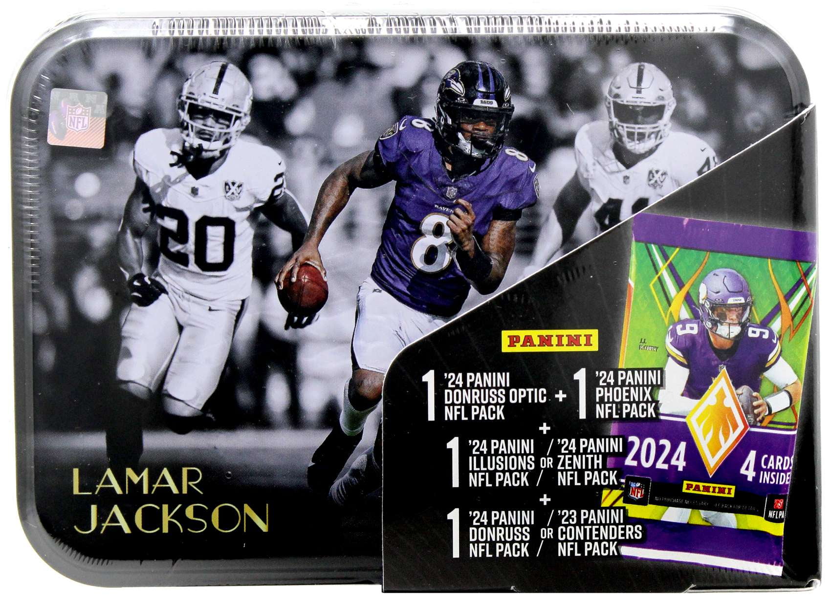 NFL 2023-24 Panini Football Lamar Jackson Trading Card COLLECTOR Tin [4 ...