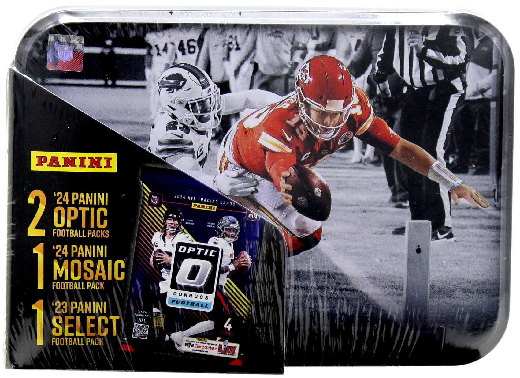 NFL 2023-24 Panini Football Patrick Mahomes II Trading Card COLLECTOR Tin (4 Packs) - Walmart.com