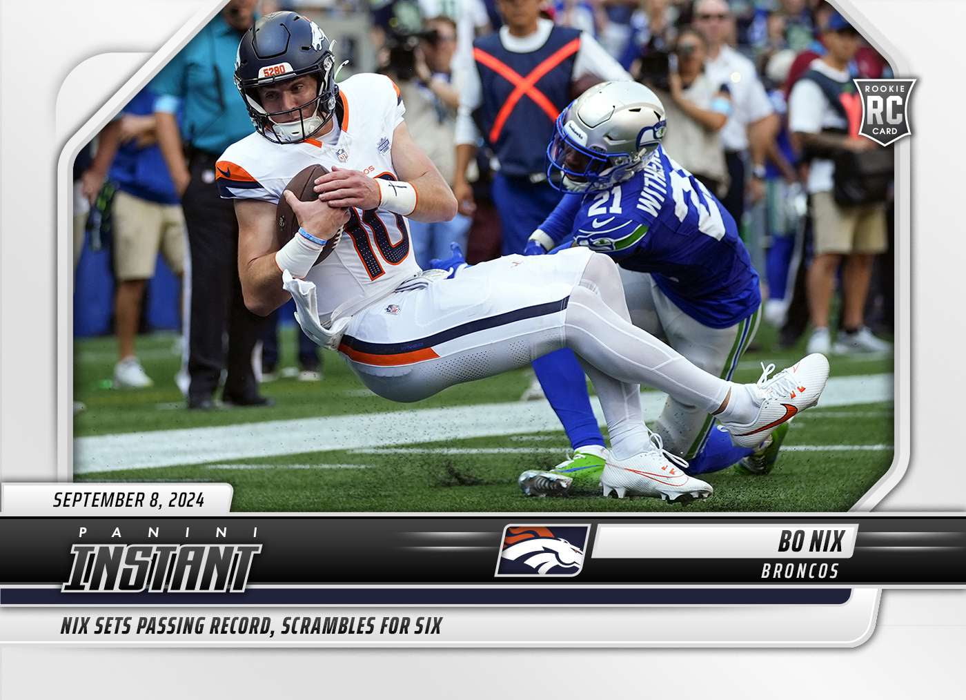 NFL 2024 Instant Football Bo Nix #33 (Rookie, Sets Passing Record ...