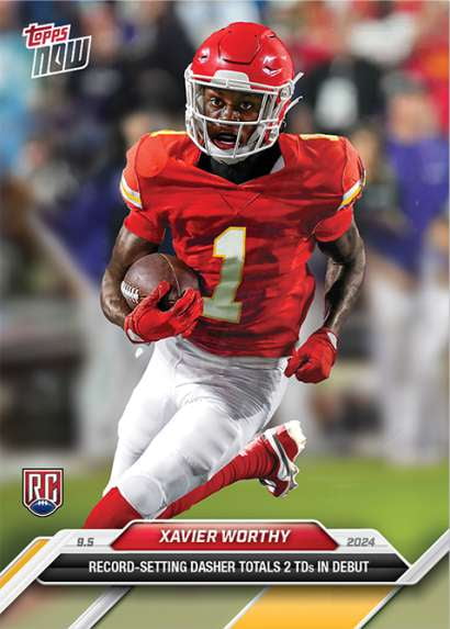 NFL 2024 NOW Football Xavier Worthy #1 (Rookie, Record Setting Dasher ...