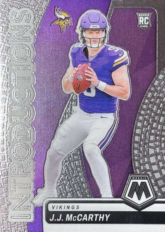 NFL 2024 Panini Mosaic Football Introductions J.J. McCarthy #5 (Rookie ...
