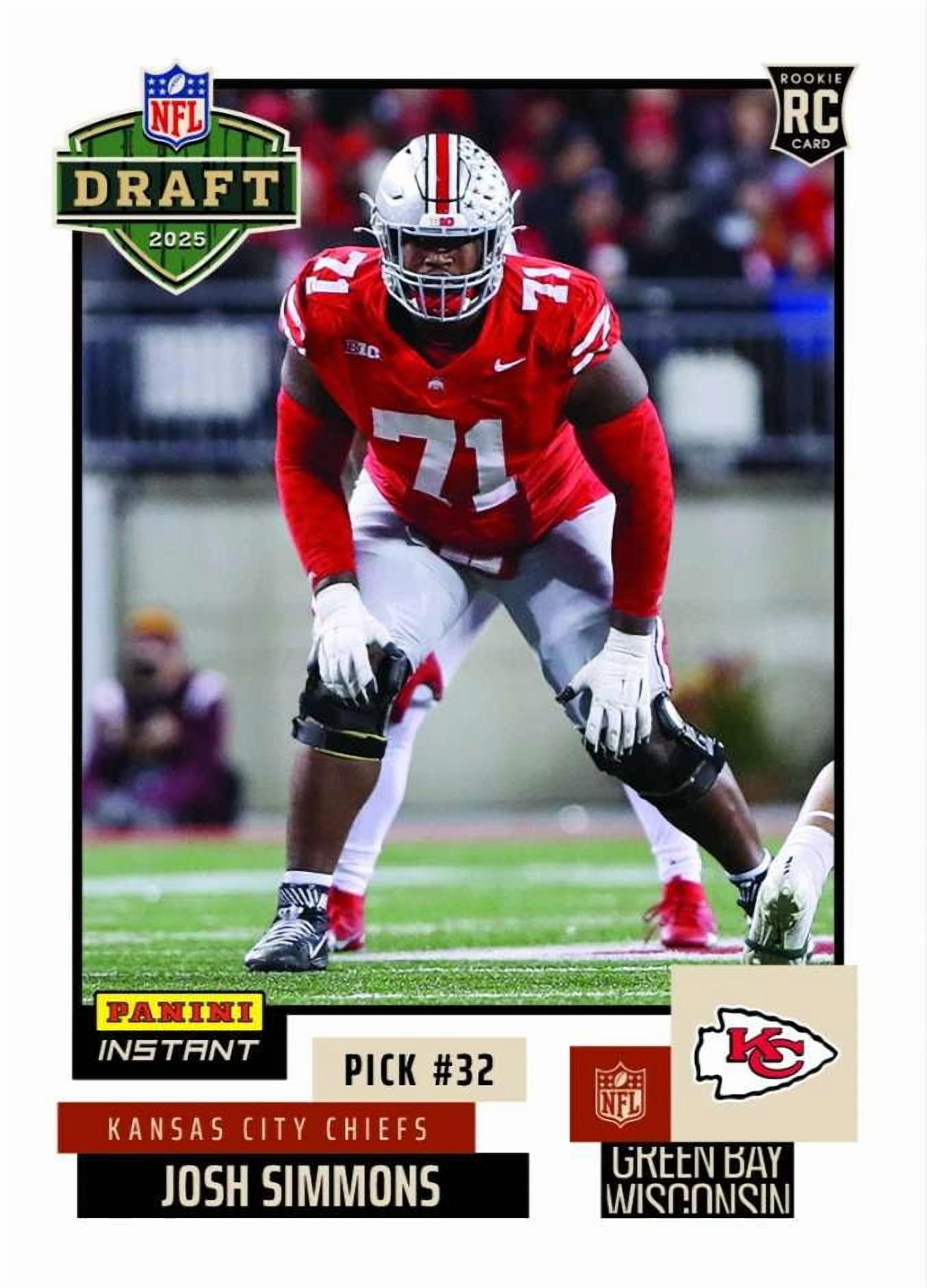 NFL 2025 Instant Draft Night Football Josh Simmons #20 (Rookie ...