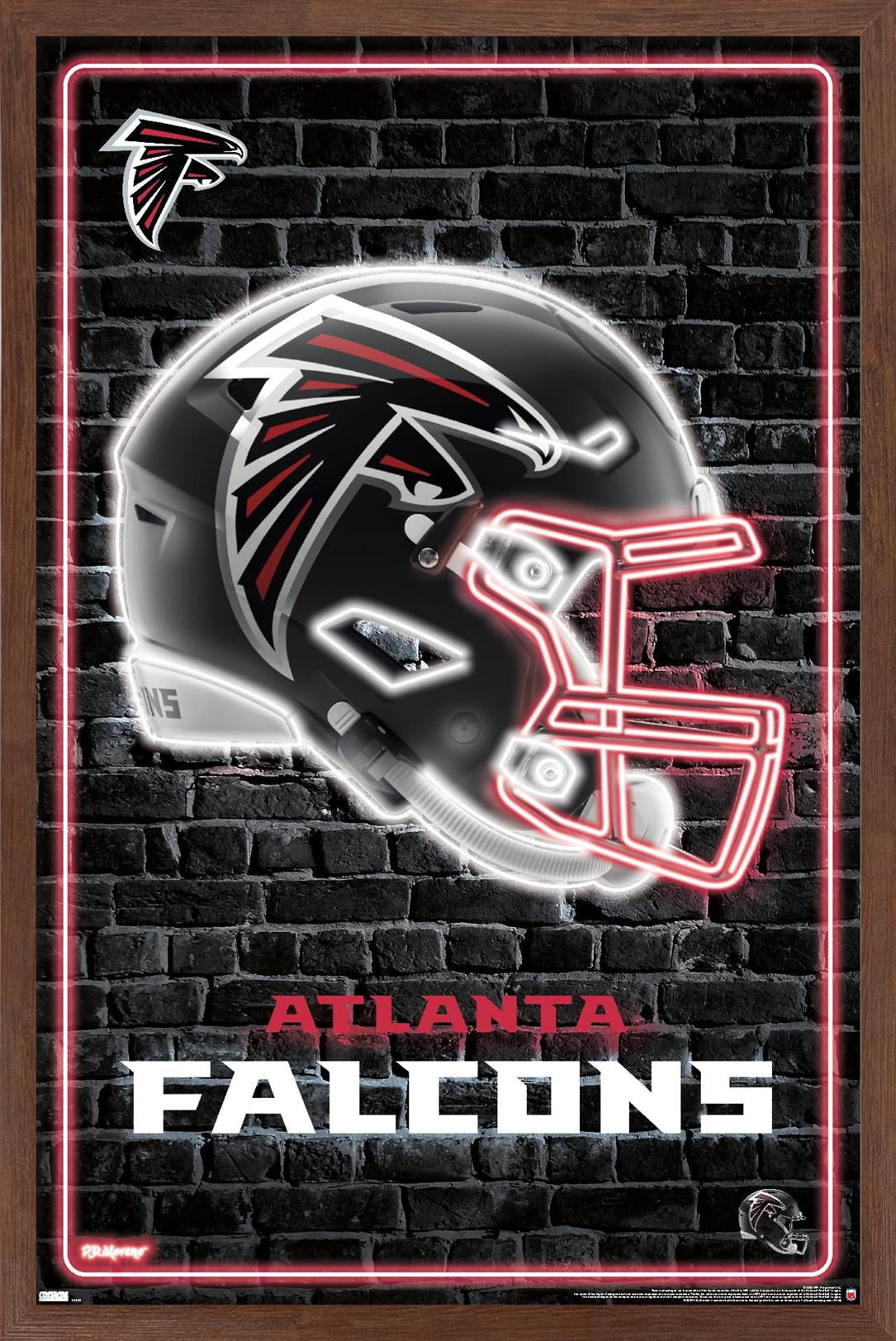 NFL Atlanta Falcons - Neon Helmet 23 Wall Poster, 22.375" x 34" Framed ...