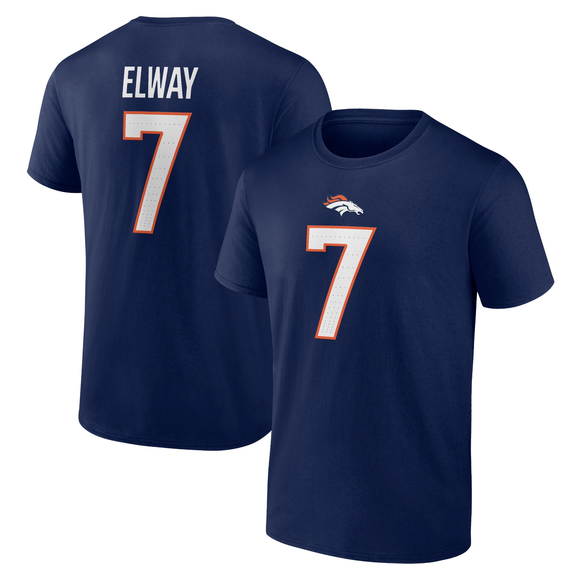 NFL BRONCOS Men's Primary Color Short Sleeve Cotton Crew Tee Name ...