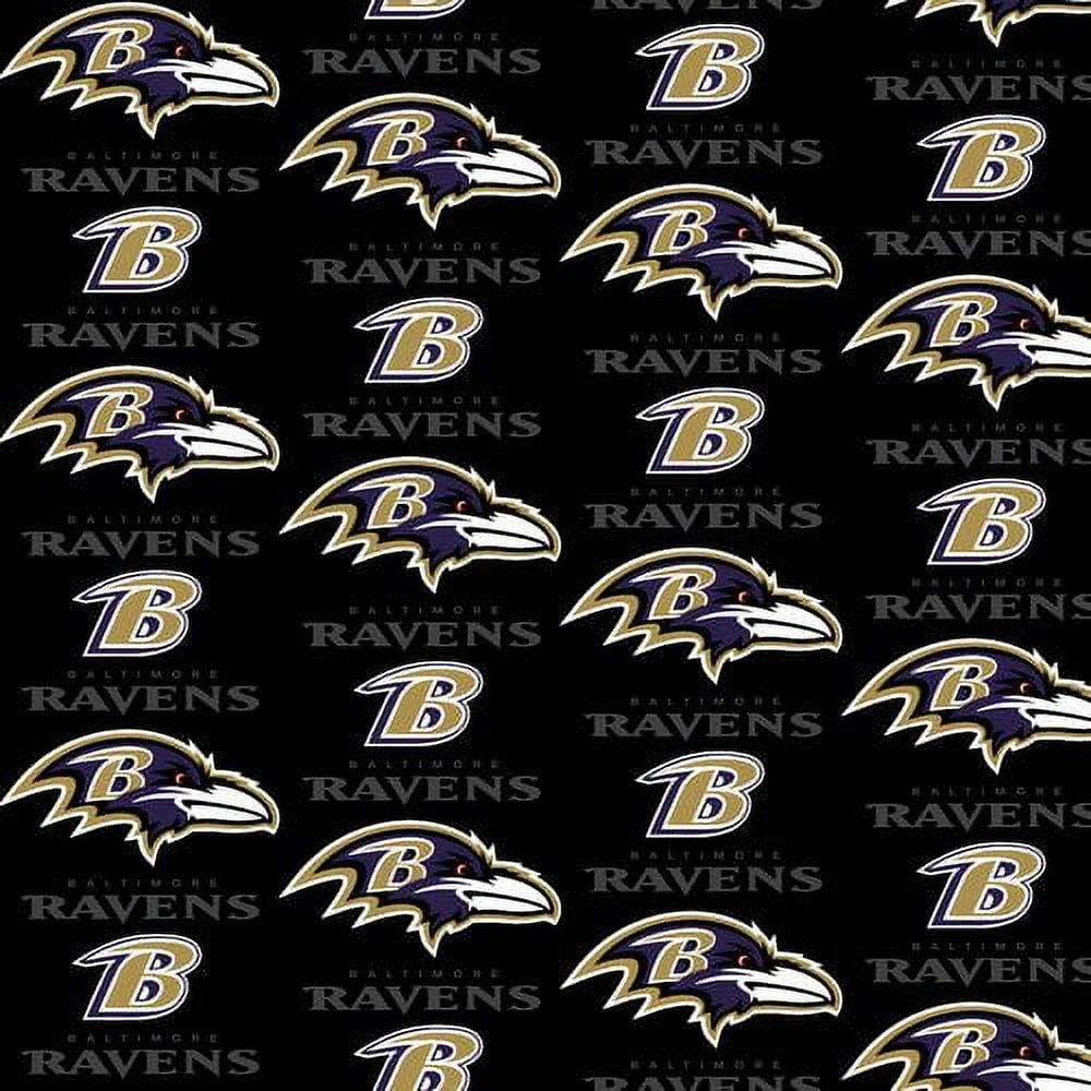 NFL Baltimore Ravens 58" 100% Cotton Sports Logo Craft Fabric By the ...