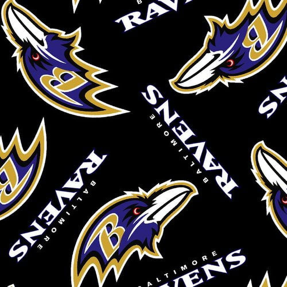 NFL Baltimore Ravens 58" 100% Polyester Fleece Sports Logo Fabric By ...