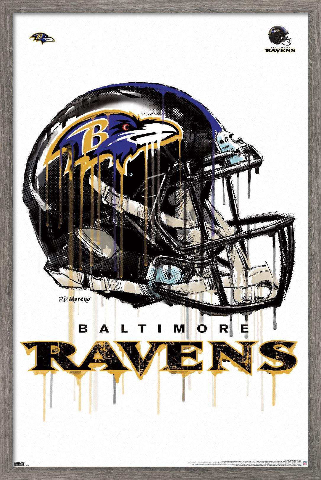 NFL Baltimore Ravens - Drip Helmet 20 Wall Poster, 14.725" x 22.375 ...
