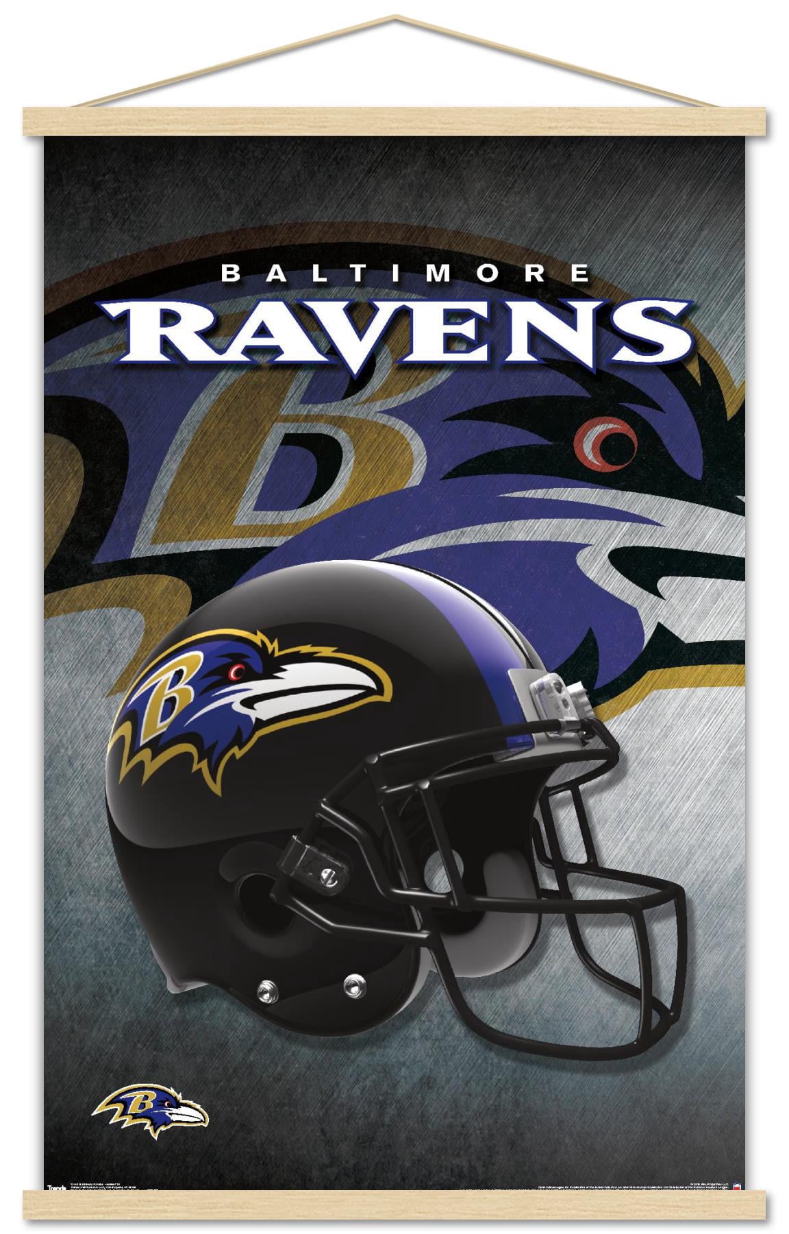 NFL Baltimore Ravens - Helmet 16 Wall Poster with Wooden Magnetic Frame ...