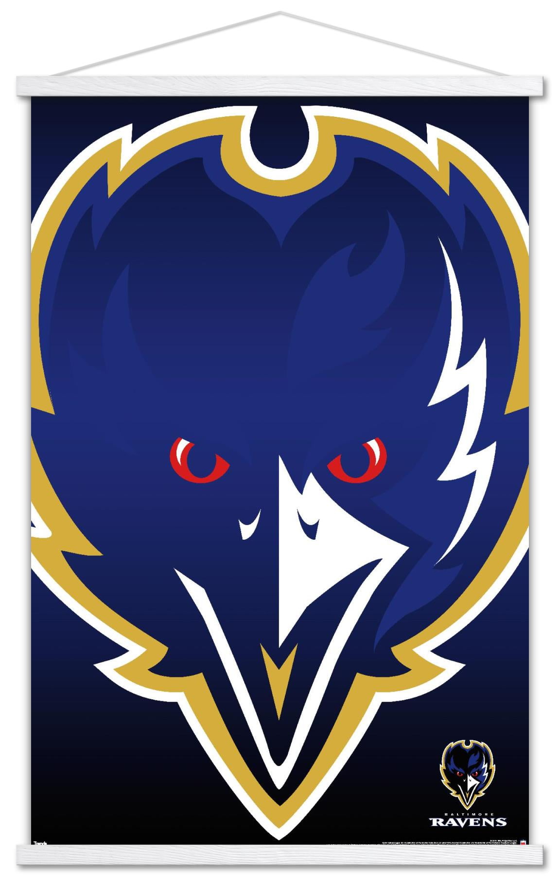 NFL Baltimore Ravens - Logo 14 Wall Poster with Wooden Magnetic Frame ...