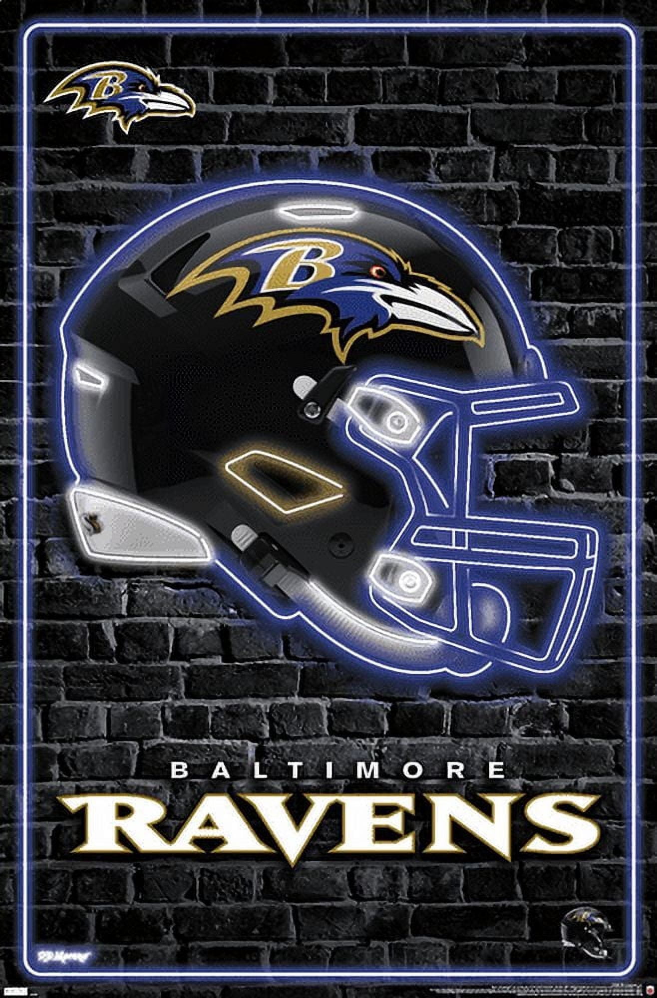 NFL Baltimore Ravens - Neon Helmet 23 Wall Poster, 22.375" x 34 ...