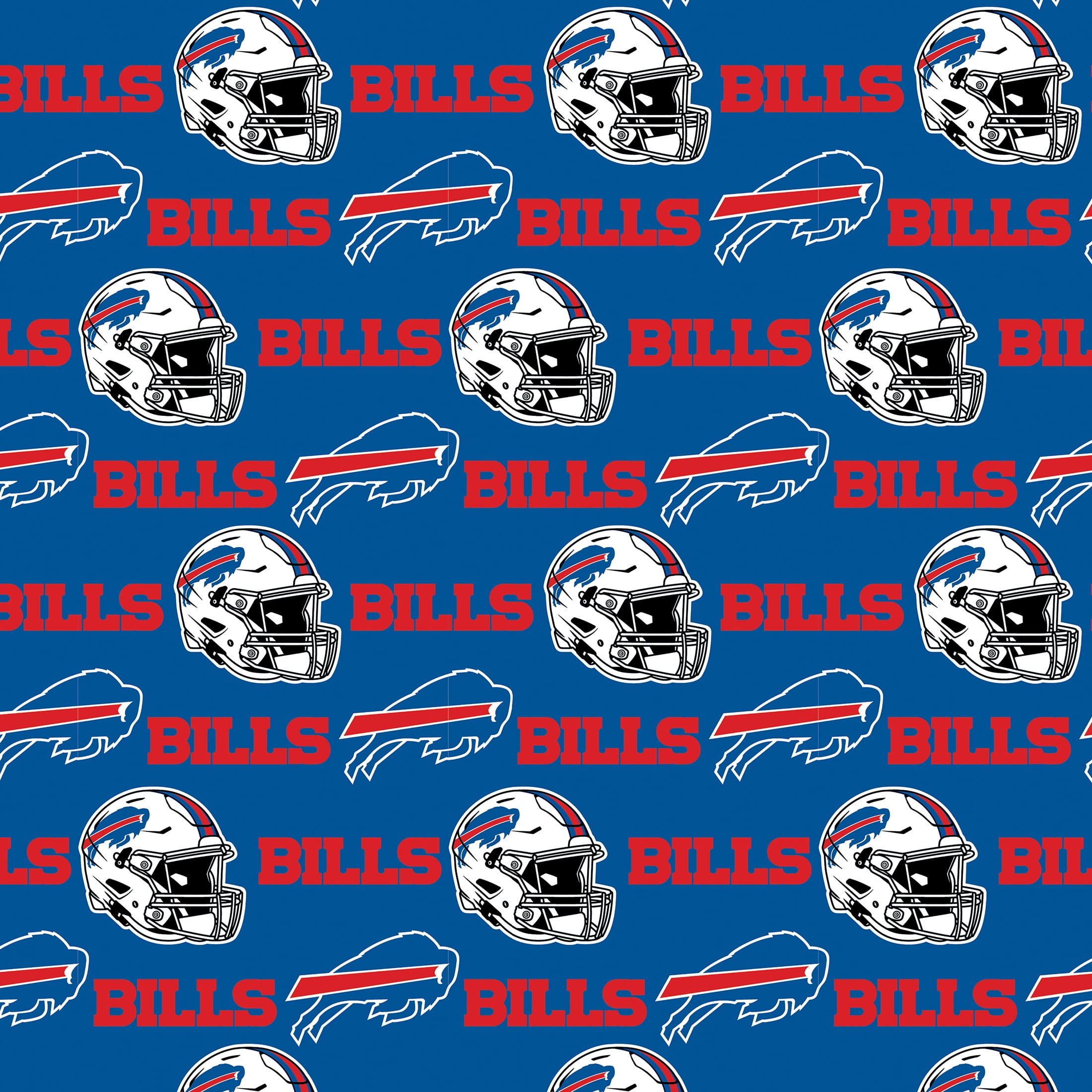 NFL Buffalo Bills 100% Cotton Fabric, 58" x 10 Yards, By the Bolt, Blue ...