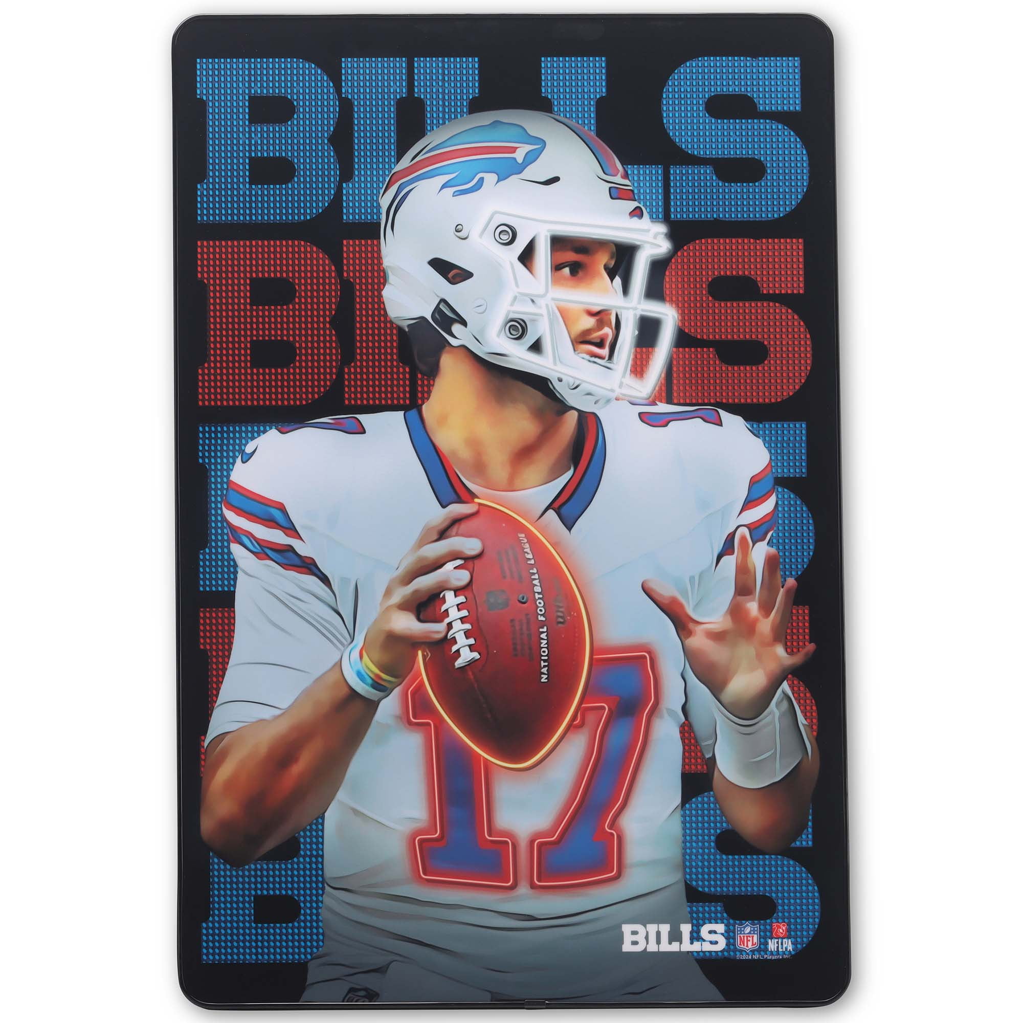 NFL Buffalo Bills Josh Allen Neon Lights High Transparency Framed Wood ...