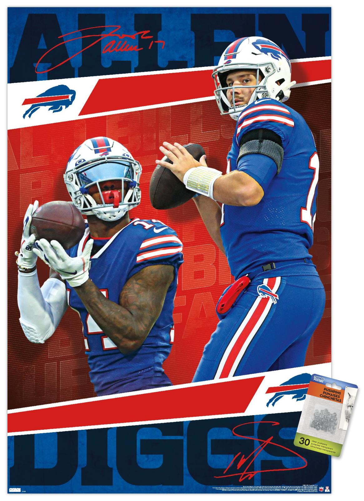 NFL Buffalo Bills - Josh Allen and Stefon Diggs 21 Wall Poster with ...