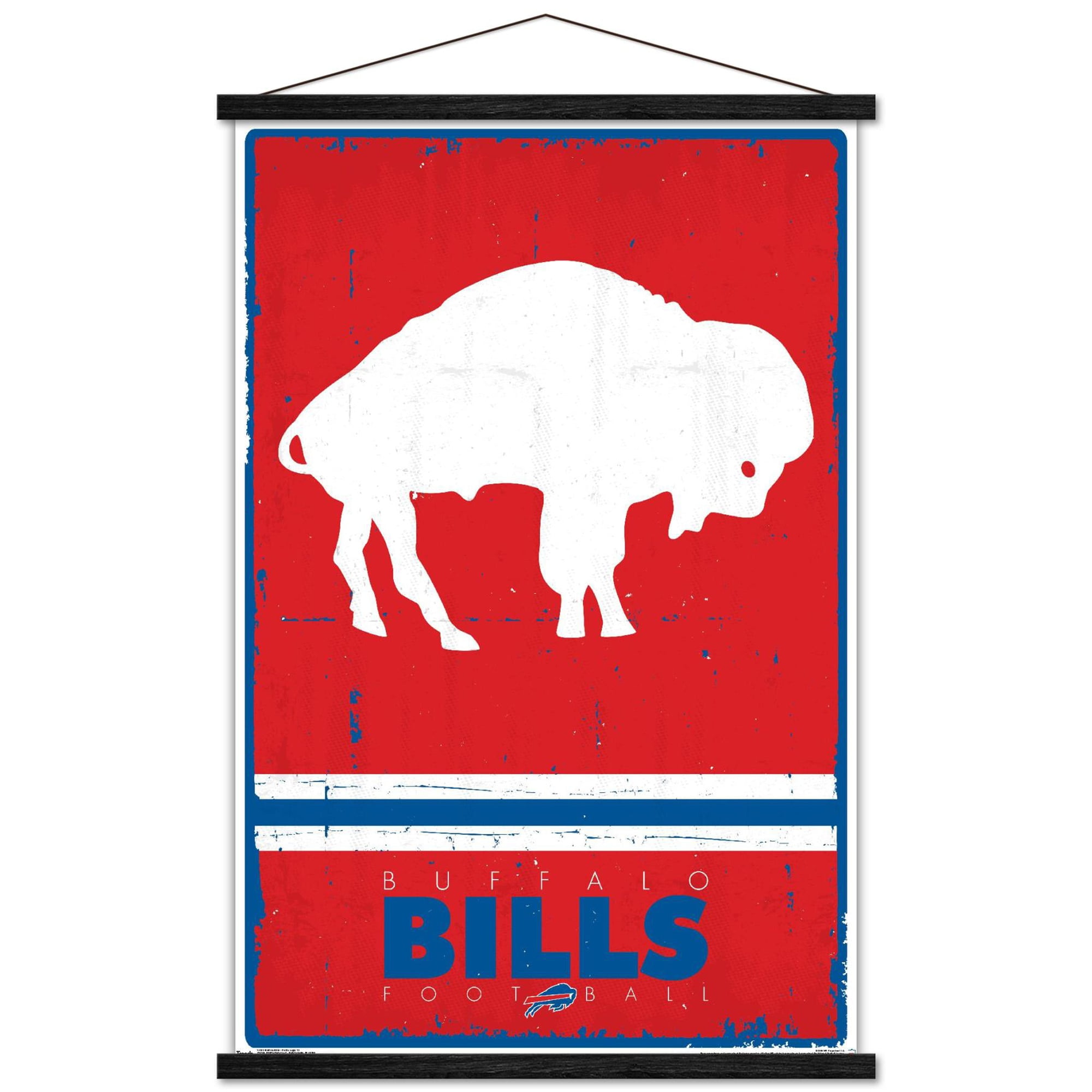NFL Buffalo Bills - Retro Logo 15 Wall Poster with Wooden Magnetic ...
