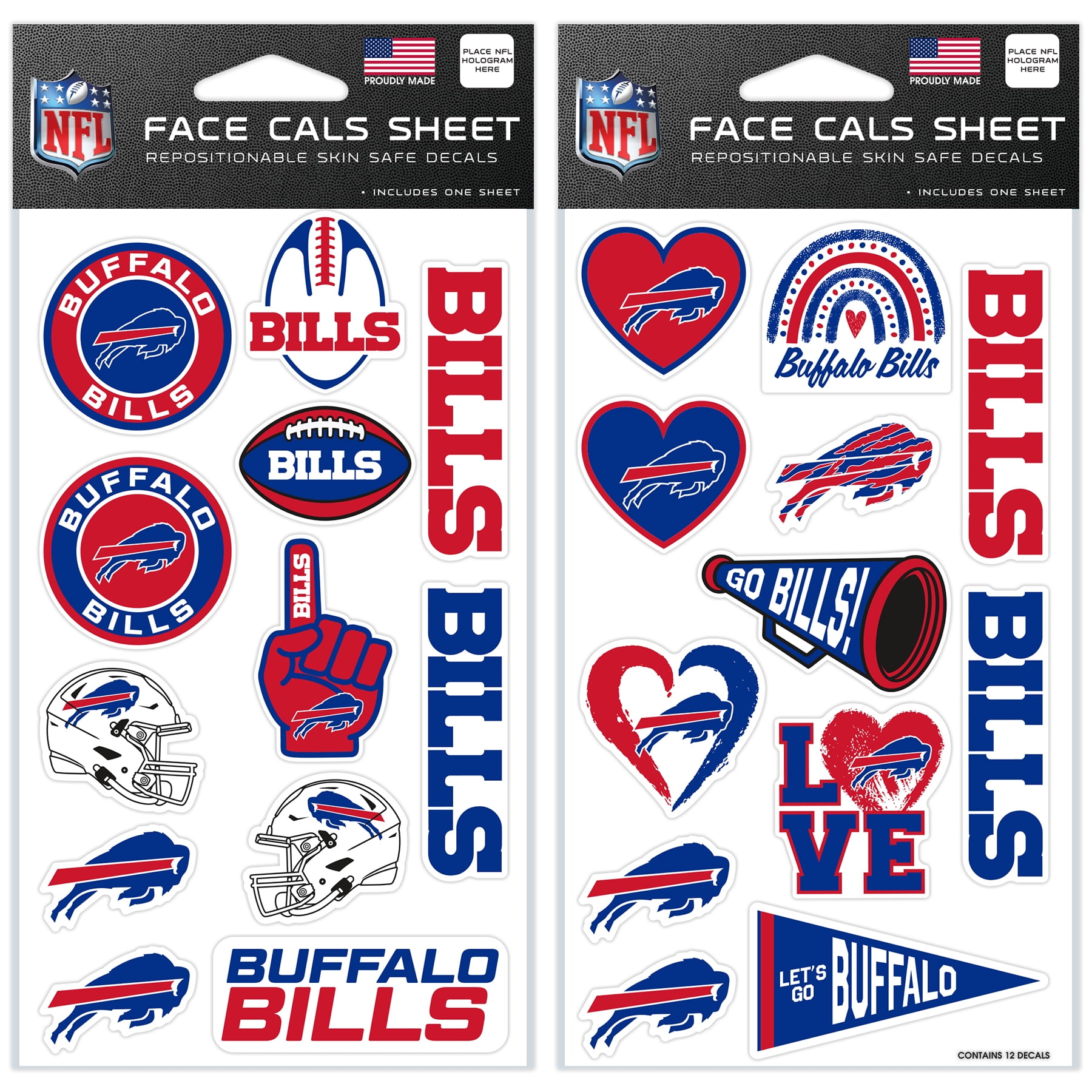 WinCraft NFL Buffalo Bills Team Face Assortment Pack 4 x 7 - Walmart.com