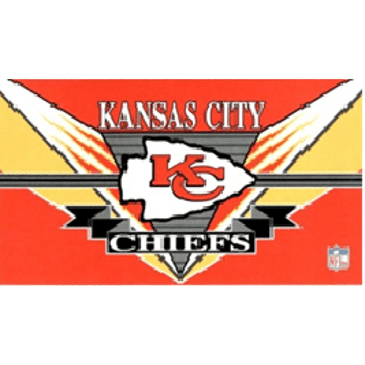 NFL Chiefs Kansas City Heavy Duty Single Sided Outdoor Garden Flag (3 ...