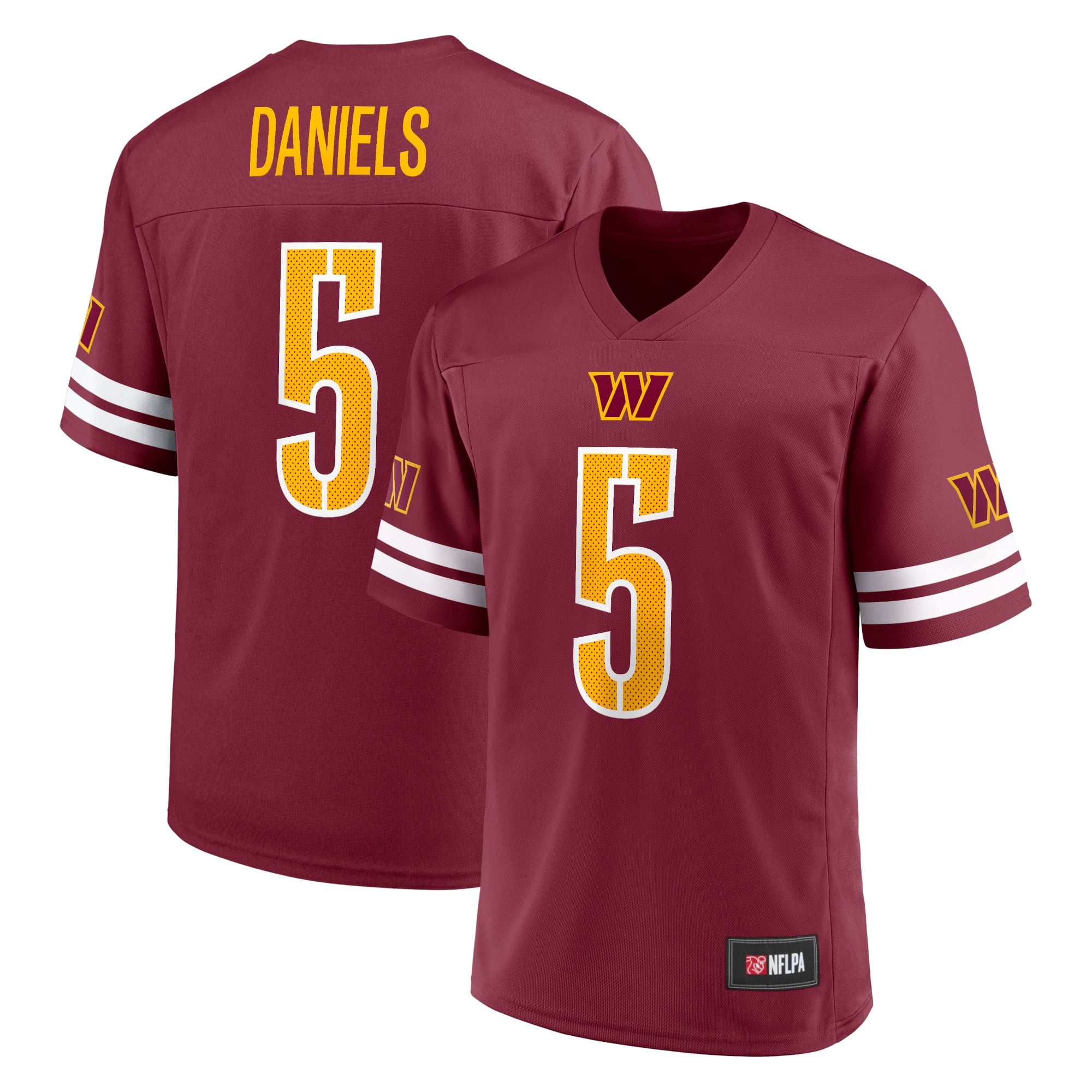 NFL COMMANDERS Men's Primary Color Short Sleeve Vee Jersey Name ...