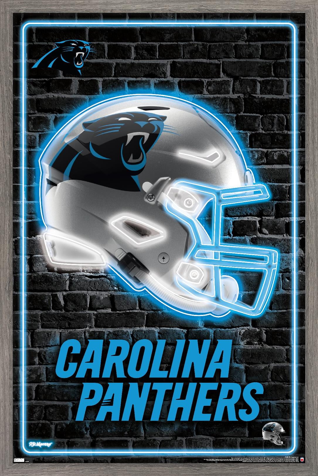 NFL Carolina Panthers - Neon Helmet 23 Wall Poster, 14.725" x 22.375 ...