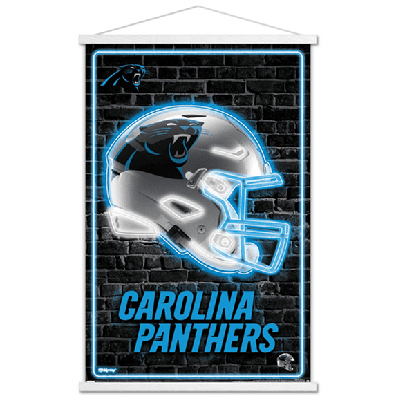 NFL Carolina Panthers - Neon Helmet 23 Wall Poster with Magnetic Frame ...