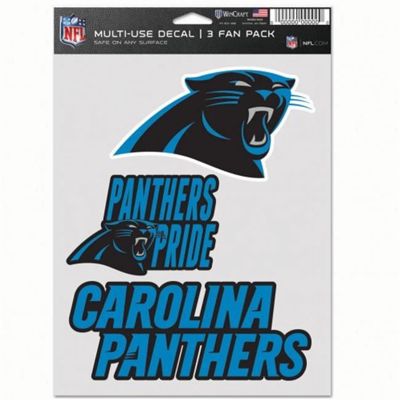 NFL Carolina Panthers Prime 5" x 7.75" Triple Decal - Walmart.com