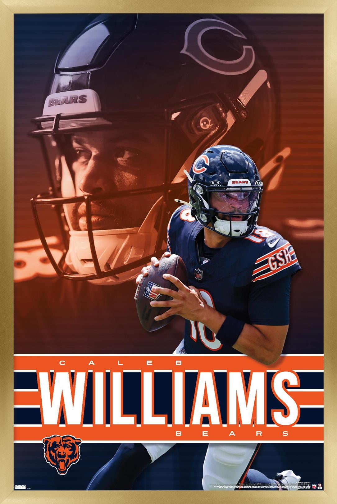 NFL Chicago Bears - Caleb Williams 24 Wall Poster, 22.375" x 34" Framed ...