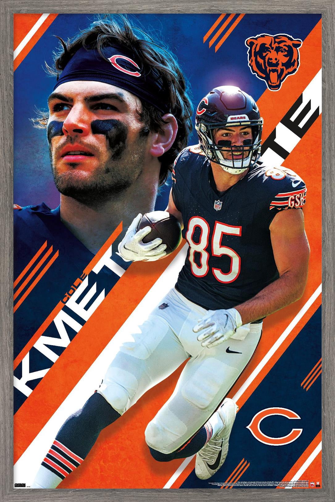 NFL Chicago Bears - Cole Kmet 24 Wall Poster, 14.725" x 22.375" Framed ...
