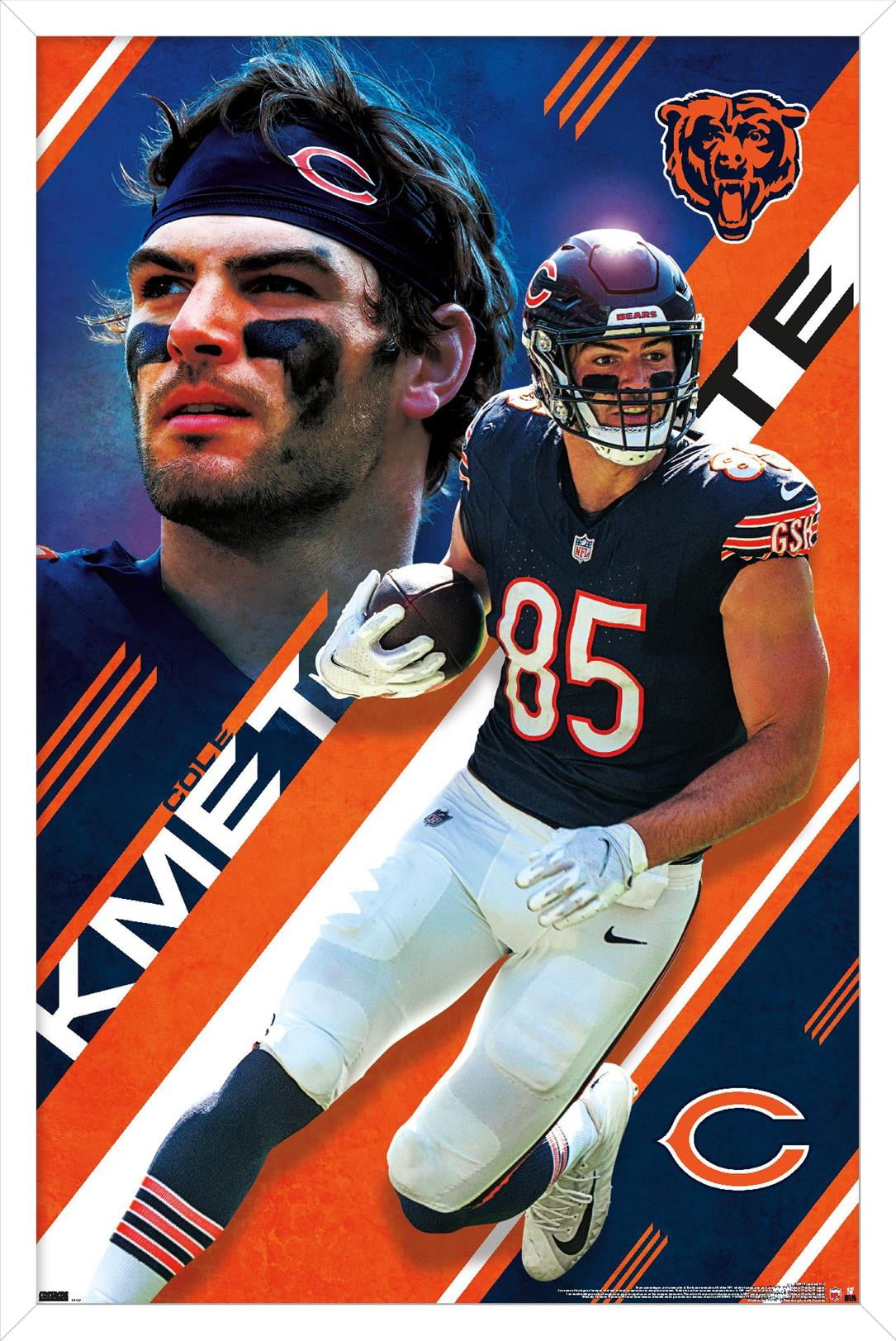 NFL Chicago Bears - Cole Kmet 24 Wall Poster, 14.725" x 22.375" Framed ...