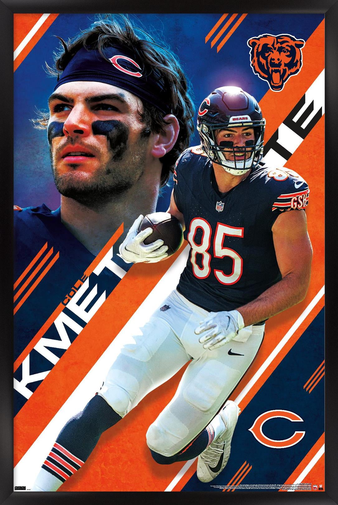 NFL Chicago Bears - Cole Kmet 24 Wall Poster, 22.375" x 34" Framed ...