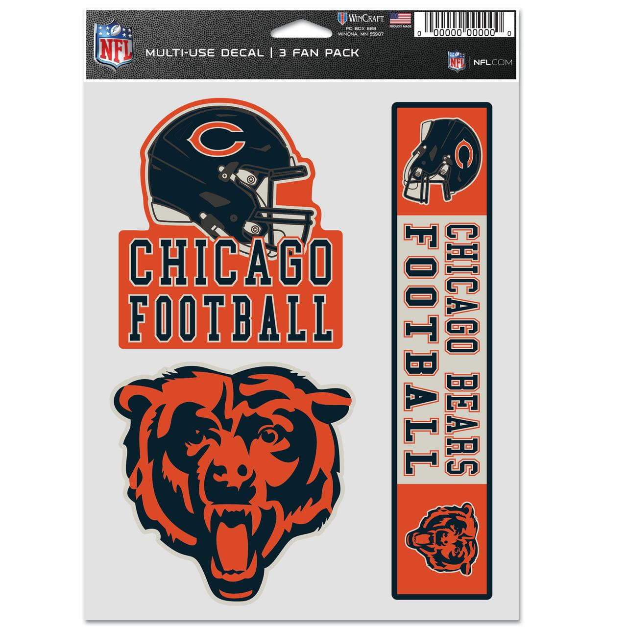 WinCraft NFL Chicago Bears Team 5" x 7.75" 3 Pack Fan Decal - Walmart.com