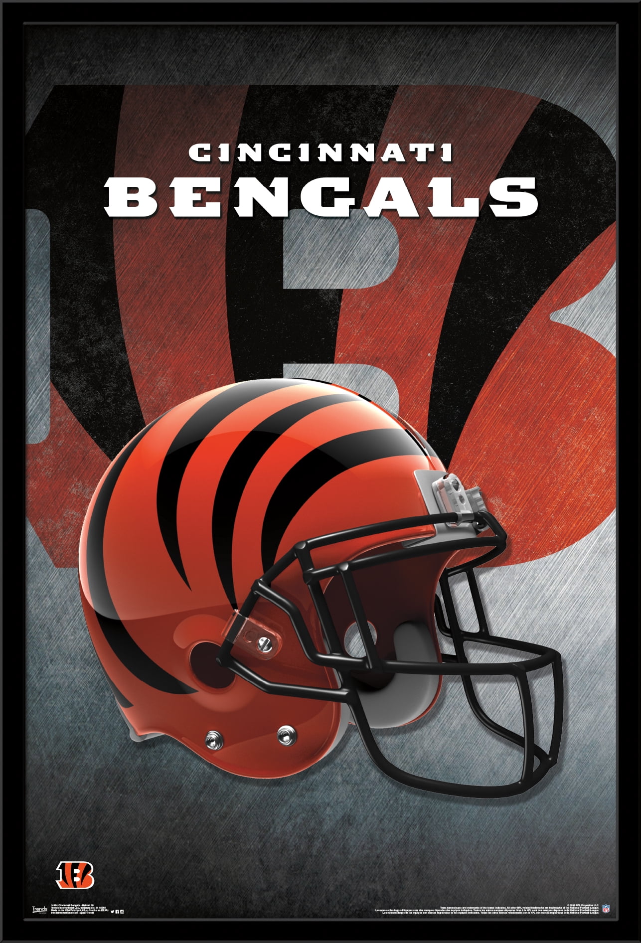 NFL Cincinnati Bengals - Helmet 16 Wall Poster, 22.375" x 34", Framed ...