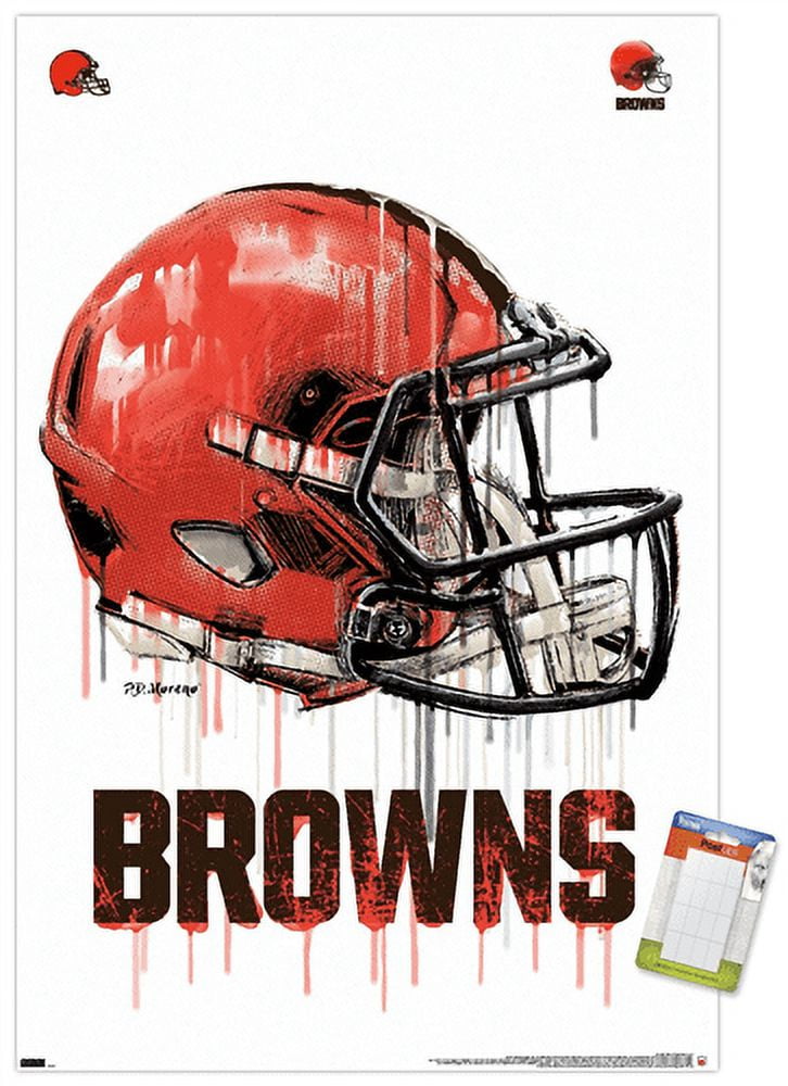 NFL Cleveland Browns - Drip Helmet 20 Wall Poster, 22.375" x 34 ...