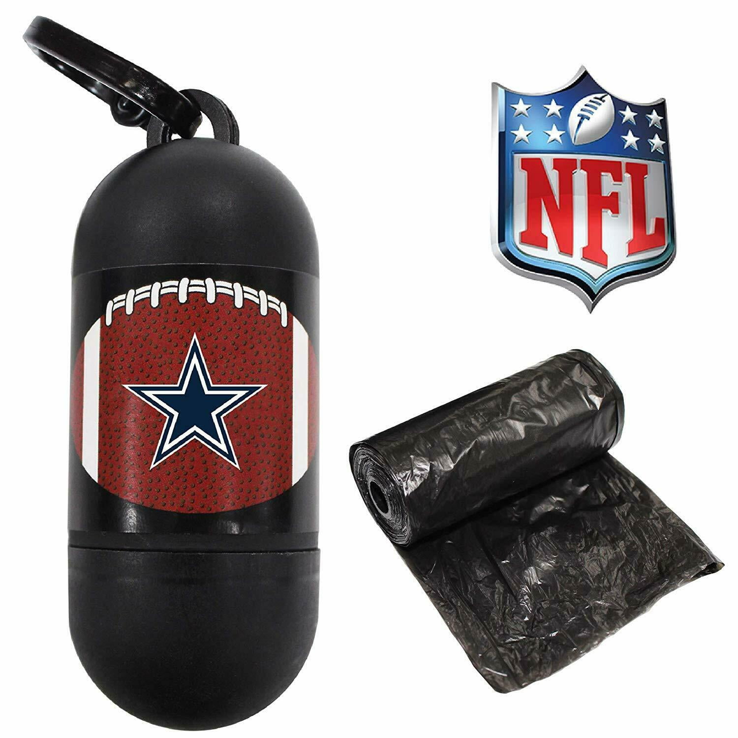 Pets First NFL Dallas Cowboys Poop Waste Bag Dispenser - 15 Dog Waste ...