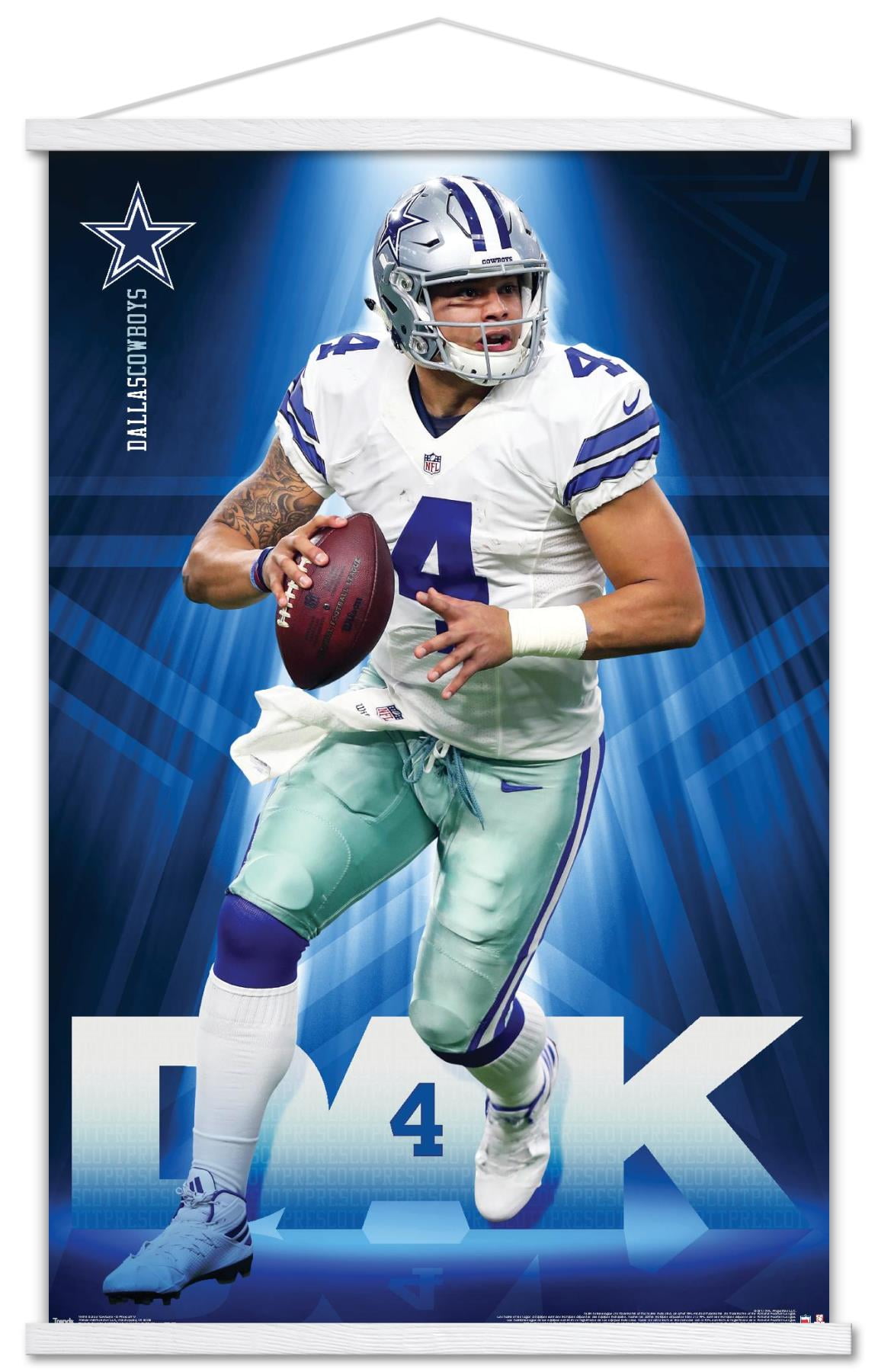 NFL Dallas Cowboys - Dak Prescott 17 Wall Poster with Magnetic Frame ...