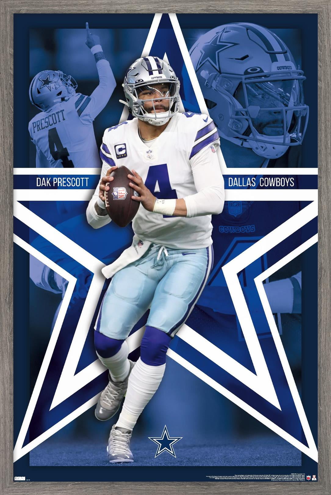 NFL Dallas Cowboys - Dak Prescott 22 Wall Poster, 22.375" x 34" Framed - Walmart.com