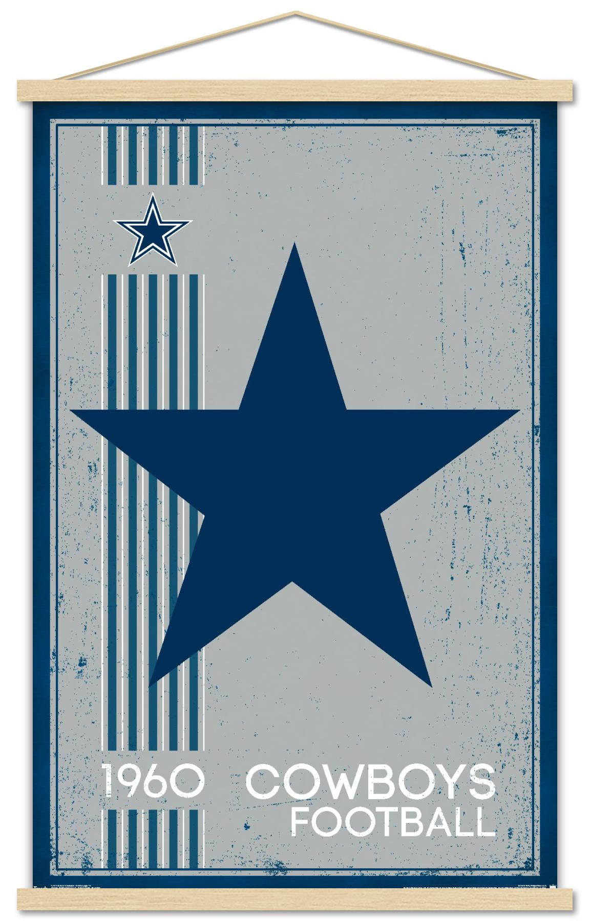 NFL Dallas Cowboys - Retro Logo 14 Wall Poster with Magnetic Frame, 22. ...