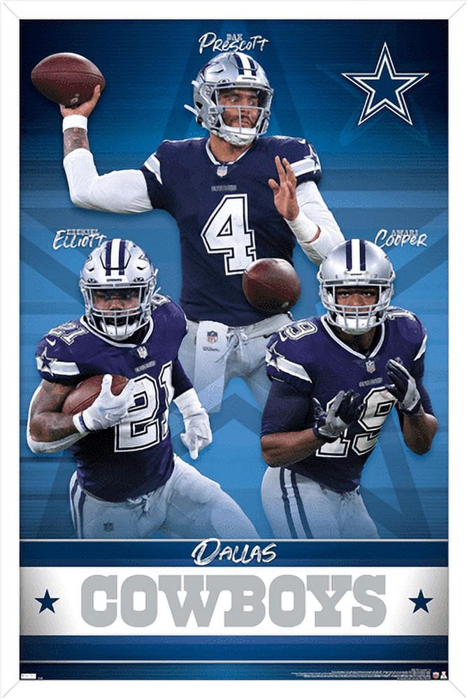 NFL Dallas Cowboys - Triplets 21 Wall Poster, 22.375" x 34", Framed ...