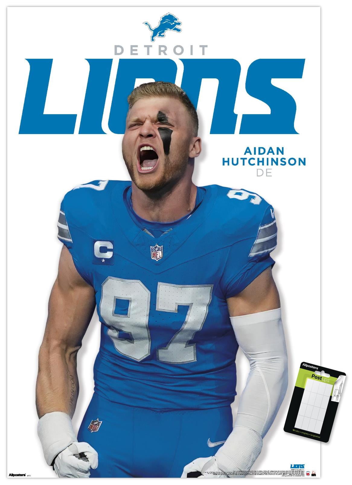 NFL Detroit Lions - Aidan Hutchinson Feature Series 25 Wall Poster, 22. ...