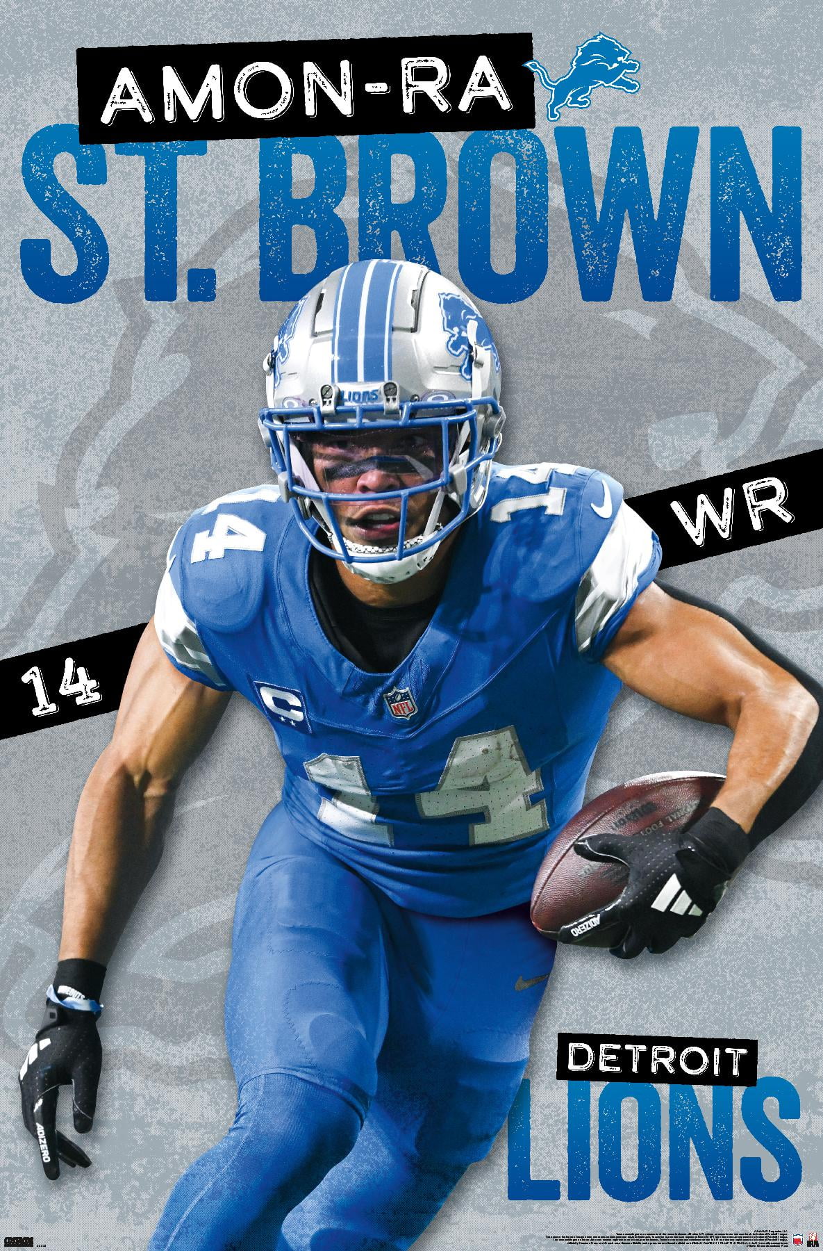 NFL Detroit Lions - Amon-Ra St. Brown 24 Wall Poster, 22.375" x 34 ...