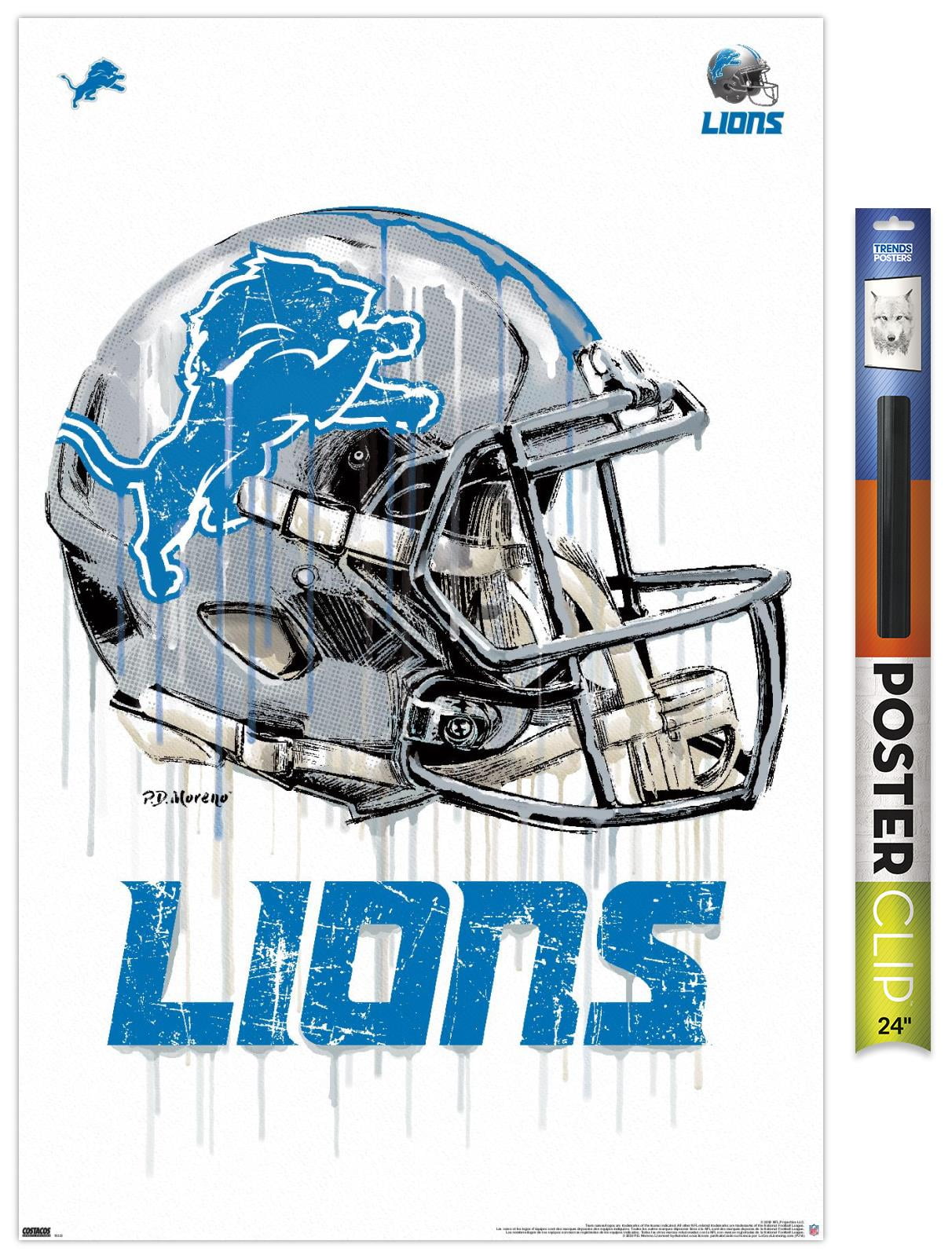 NFL Detroit Lions - Drip Helmet 20 Wall Poster, 22.375" x 34" - Walmart.com
