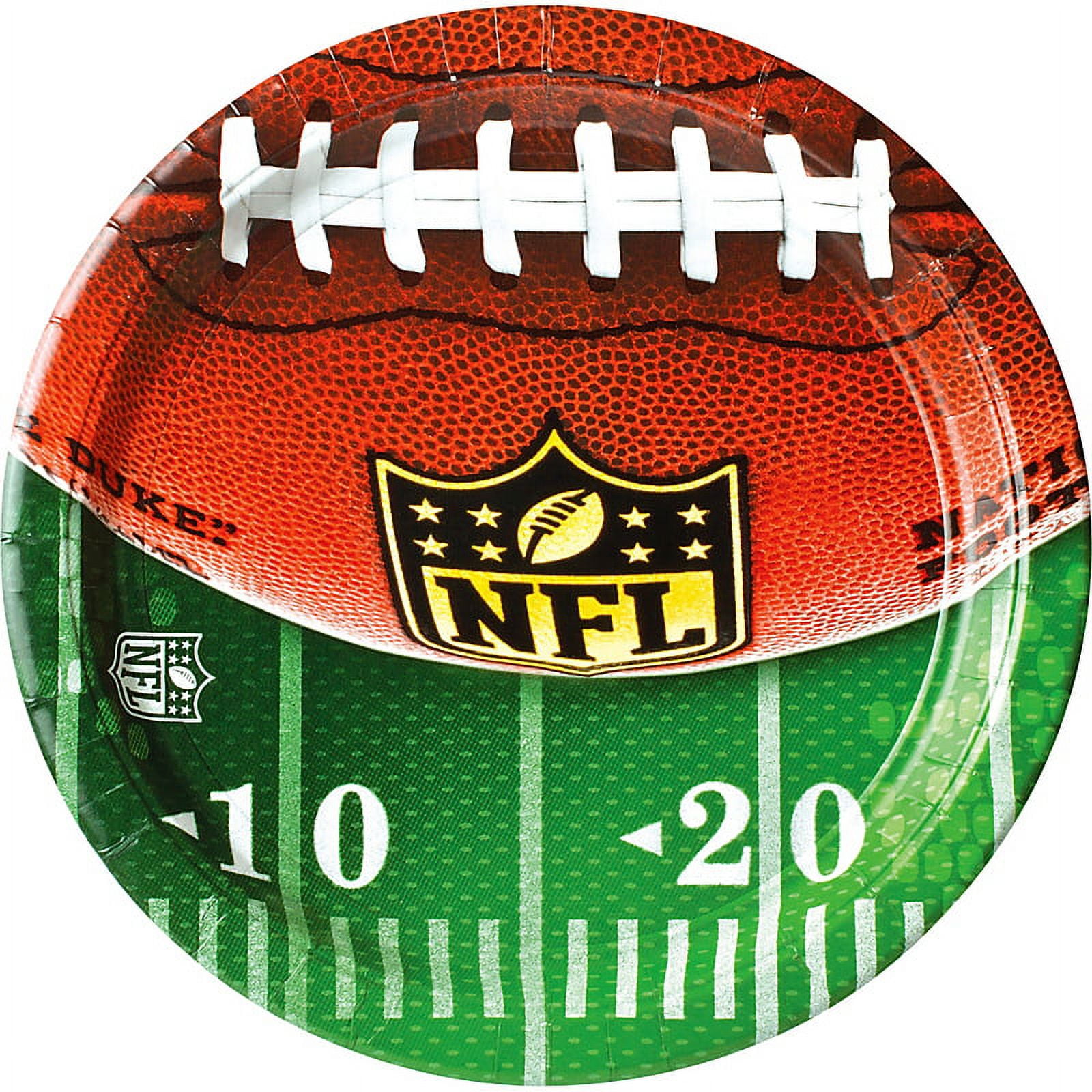 amscan NFL Drive Football Party 10.5" Round Paper Dinner Plates, 8 CT ...
