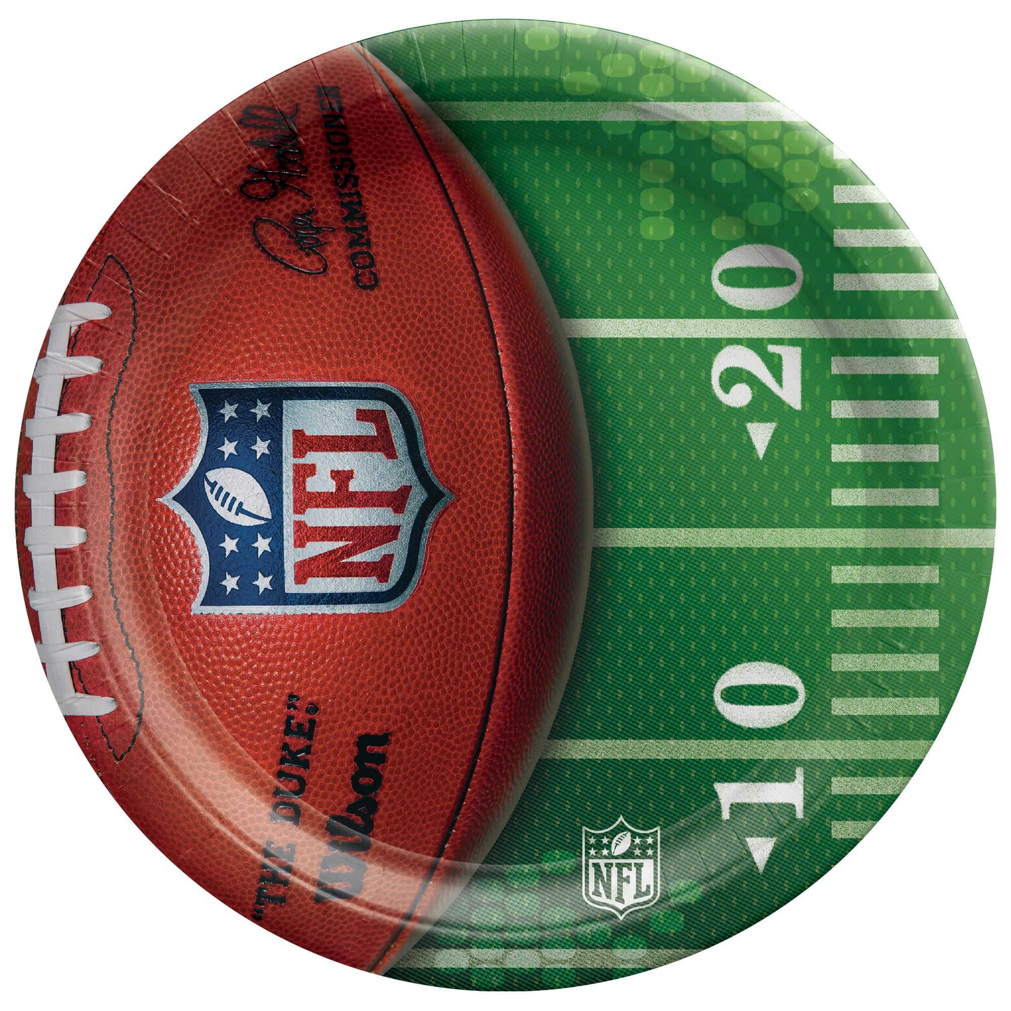 NFL Drive Football Party Tableware 10.5" Round Paper Dinner Plates, 8 ...
