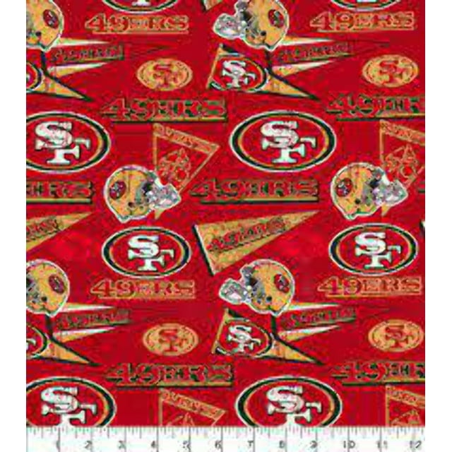 NFL Football San Francisco 49ers Retro 45 Wide Cotton Fabric - Walmart.com