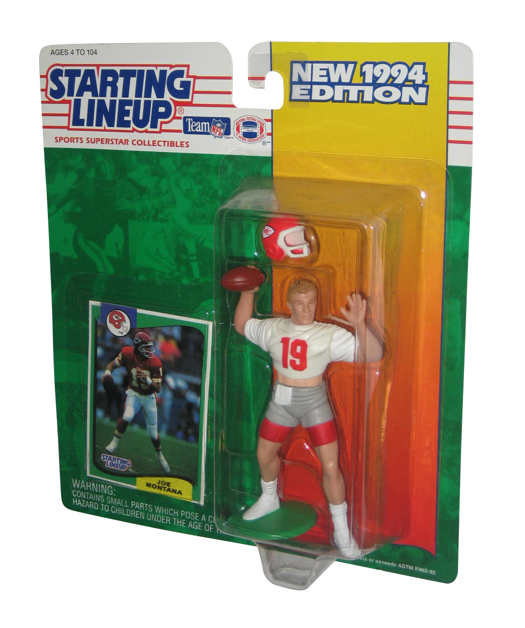 NFL Football Starting Lineup (1994) Joe Montana Figure - (Kansas City ...