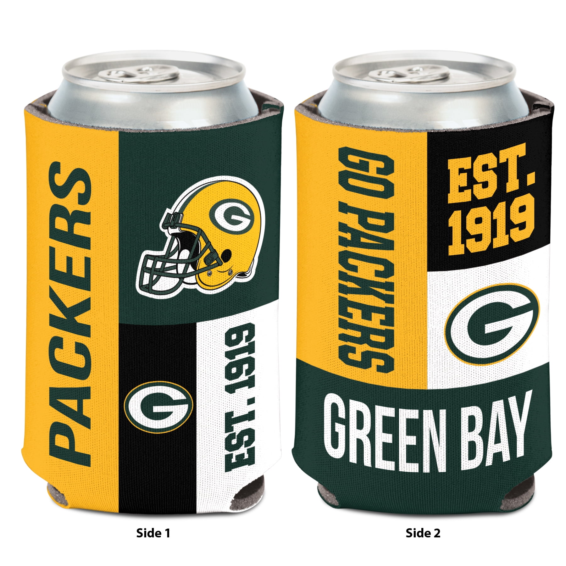 NFL Green Bay Packers Color Block 12oz Can Cooler, Collapsible ...